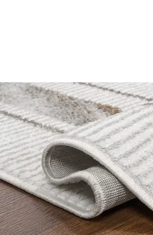 JONATHAN Y Athens Classic Border Marble Pattern High-low Area Rug - Silver/gold