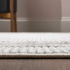JONATHAN Y Athens Classic Border Marble Pattern High-low Area Rug - Silver/gold