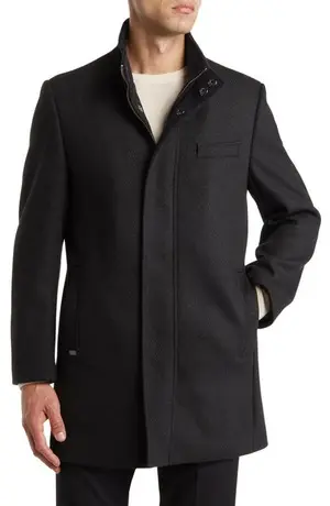 Hart Schaffner Marx Genoa Wool-blend Twill Overcoat - Olive Twill
