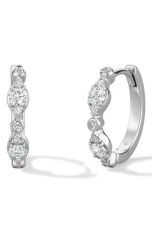 Hearts On Fire Regal Diamond Hoop Earrings - White Gold/ Diamond