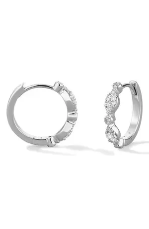 Hearts On Fire Regal Diamond Hoop Earrings - White Gold/ Diamond
