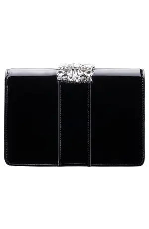 Nina Kaia Embellished Clutch - Black
