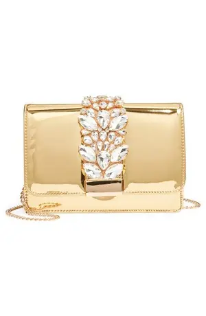 Nina Nina Kaia Embellished Clutch Gold