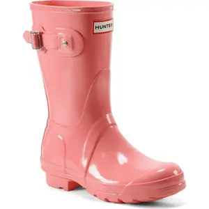 Hunter Original Tour Short Gloss Packable Rain Boot - Medium Pink