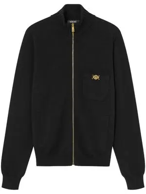Versace Zip-up Sweater - Black