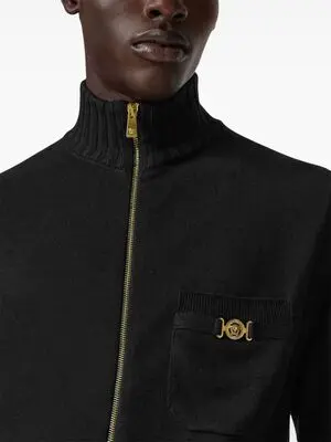 Versace Zip-up Sweater - Black