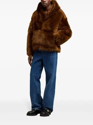 AMI Paris Lamb Shearling Hooded Jacket