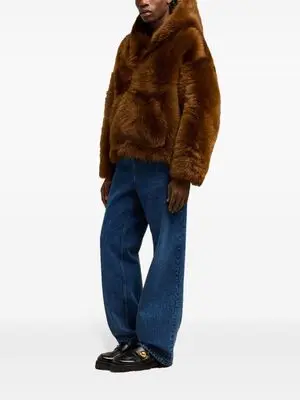 AMI Paris Lamb Shearling Hooded Jacket