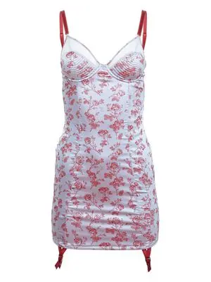 FLEUR DU MAL Bebe Rose-jacquard Slip Dress