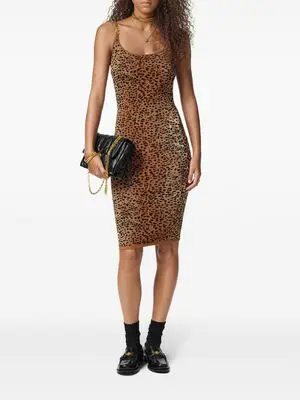 Versace Leopard-jacquard Midi Dress