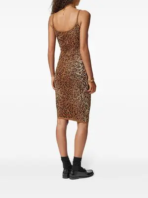 Versace Leopard-jacquard Midi Dress