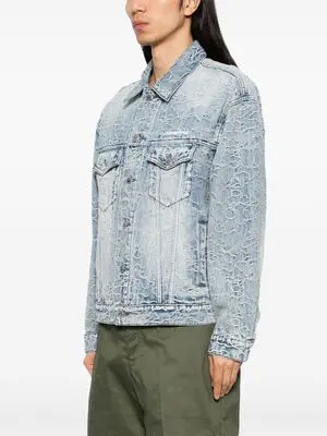 A BATHING APE Logo-embroidered Denim Jacket - Blue