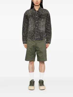 A BATHING APE Logo-embroidered Denim Jacket - Black