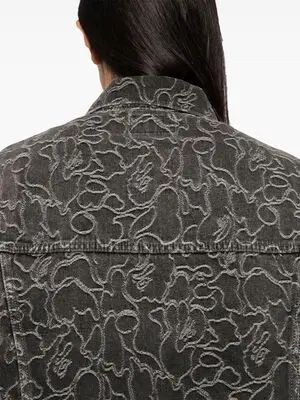 A BATHING APE Logo-embroidered Denim Jacket - Black