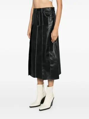 B+AB Contrast Stitching Midi Skirt