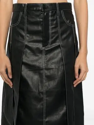 B+AB Contrast Stitching Midi Skirt