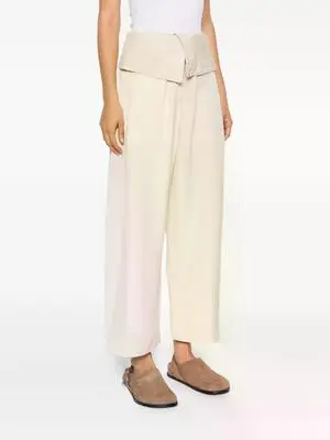 JW Anderson Fold-over Wide-leg Trousers - Neutrals