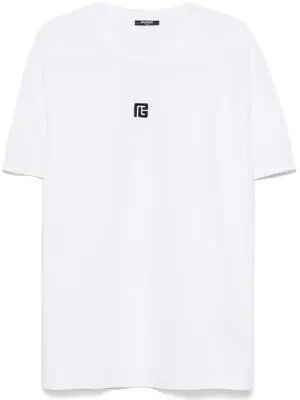 Balmain Logo-embroidered T-shirt - White