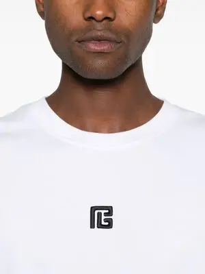 Balmain Logo-embroidered T-shirt - White