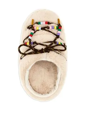 Moon Boot Faux-fur Beads Mules