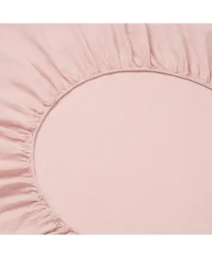 PIGLET IN BED Linen Blend Fitted Sheet, Full Rose