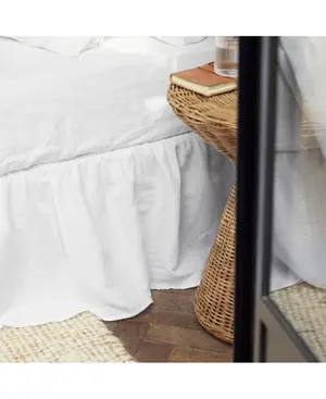 PIGLET IN BED Linen Blend Fitted Sheet - White