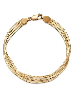 Bloomingdale'S Herringbone Link Three Strand Bracelet