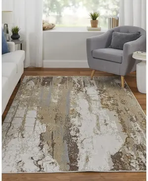 FEIZY Aura Aur39lmf Area Rug, 5' X 8 - Ivory/gold