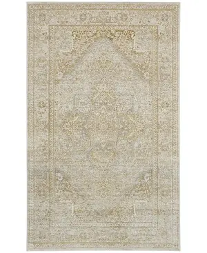 FEIZY Aura Aur3734f Area Rug, 6'7 X 9'6 - Ivory/gold
