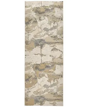 FEIZY Aura Aur3737f Runner Area Rug, 2'10 X 7'10 - Gray/ivory