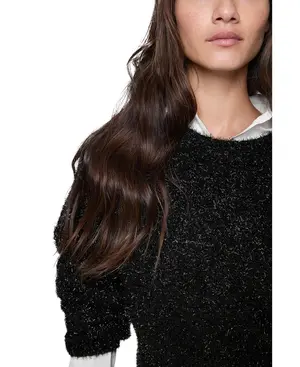 Rebecca Minkoff Henley Lurex Sweater