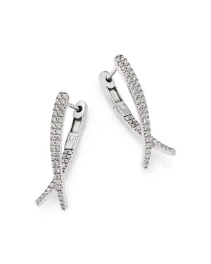 Bloomingdale'S Diamond Crossover Earrings - White