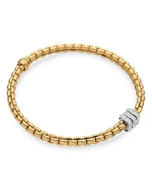 FOPE 18k Yellow Eka Diamond Flex'it Bracelet - Gold