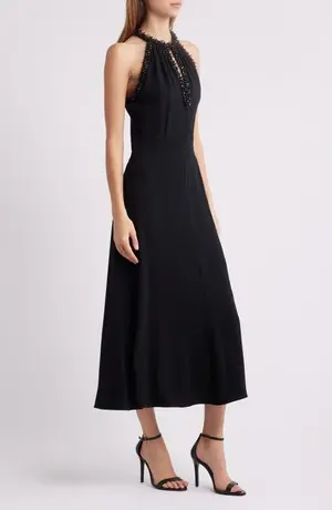 Kobi Halperin Aria Beaded Sleeveless Cocktail Dress