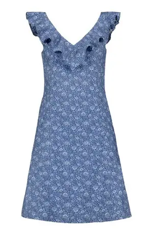 HOPE & HENRY V-neck Ruffle Shift Dress