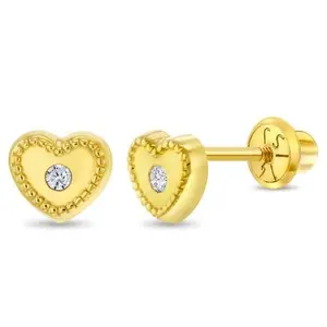 IN SEASON JEWELRY 14k Heart Earrings - Gold