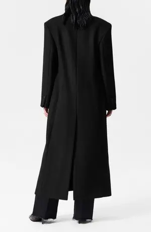 & Other Stories Longline Double Breasted Coat - Black Dark