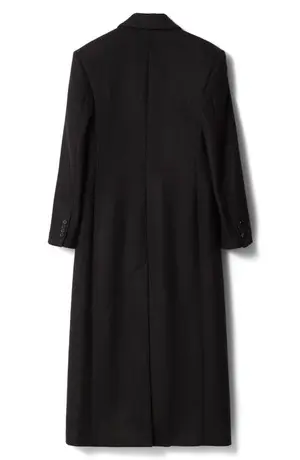 & Other Stories Longline Double Breasted Coat - Black Dark
