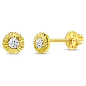 IN SEASON JEWELRY 14k Yellow Cubic Zirconia Stud Earrings - Gold