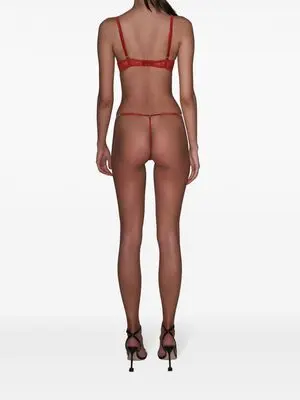 FLEUR DU MAL Crystal Bouquet Lace V-string - Red