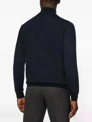 Boggi Milano Merino Wool Roll-neck Sweater - Blue