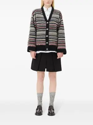 GANNI Striped Buttoned Cardigan