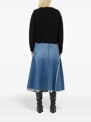 GANNI Denim Midi Skirt