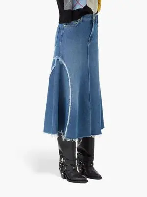 GANNI Denim Midi Skirt
