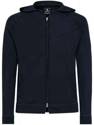 Boggi Milano Merino-wool Zip Hoodie - Blue