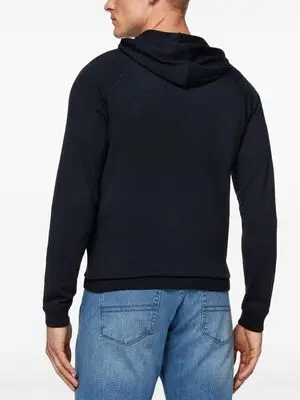 Boggi Milano Merino-wool Zip Hoodie - Blue