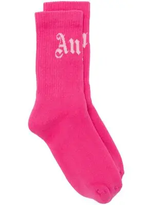 Palm Angels Curved Logo Ankle Socks - Pink