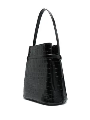 TOTEME Croc-embossed Bucket Bag - Black