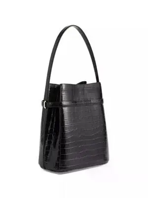 TOTEME Croc-embossed Bucket Bag - Black