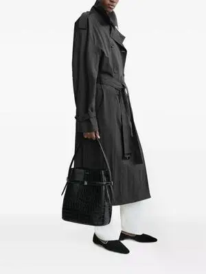 TOTEME Croc-embossed Bucket Bag - Black